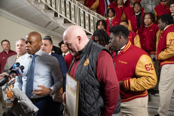 State Champion Cardinal Hayes Football Players Visit City Hall, Meet ...